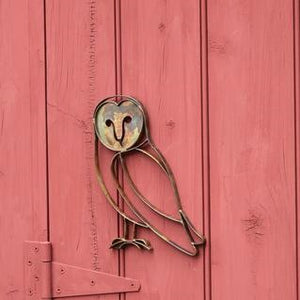 Flamed Copper Barn Owl Wall Art 7.5 IN x 13 IN — Birdertown