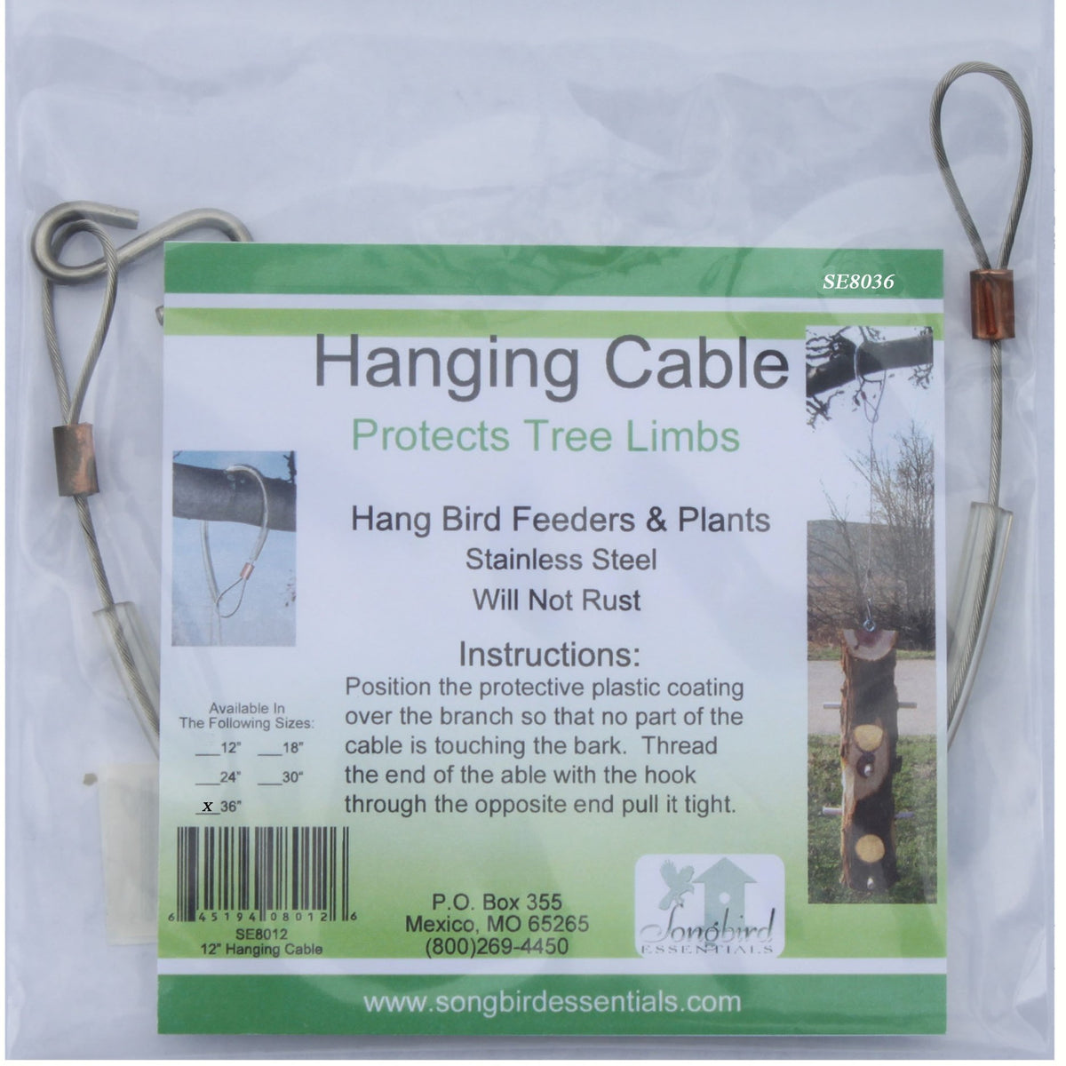 Stainless Steel Bird Feeder Hanging Cable 36 IN — Birdertown
